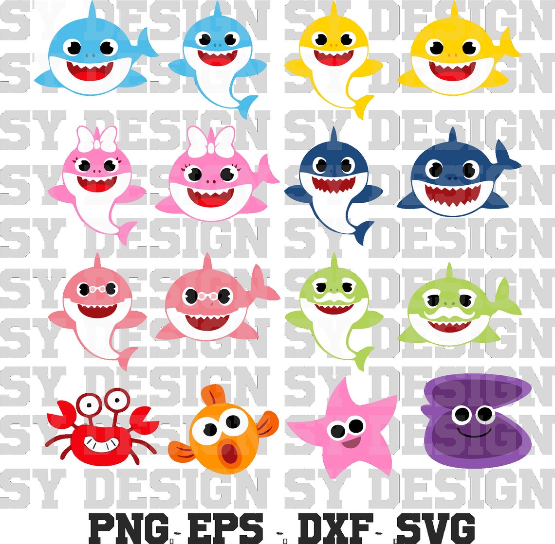 Baby Shark Svg / Baby Shark Birthday Cricut Vector Bundle / - Etsy Norway