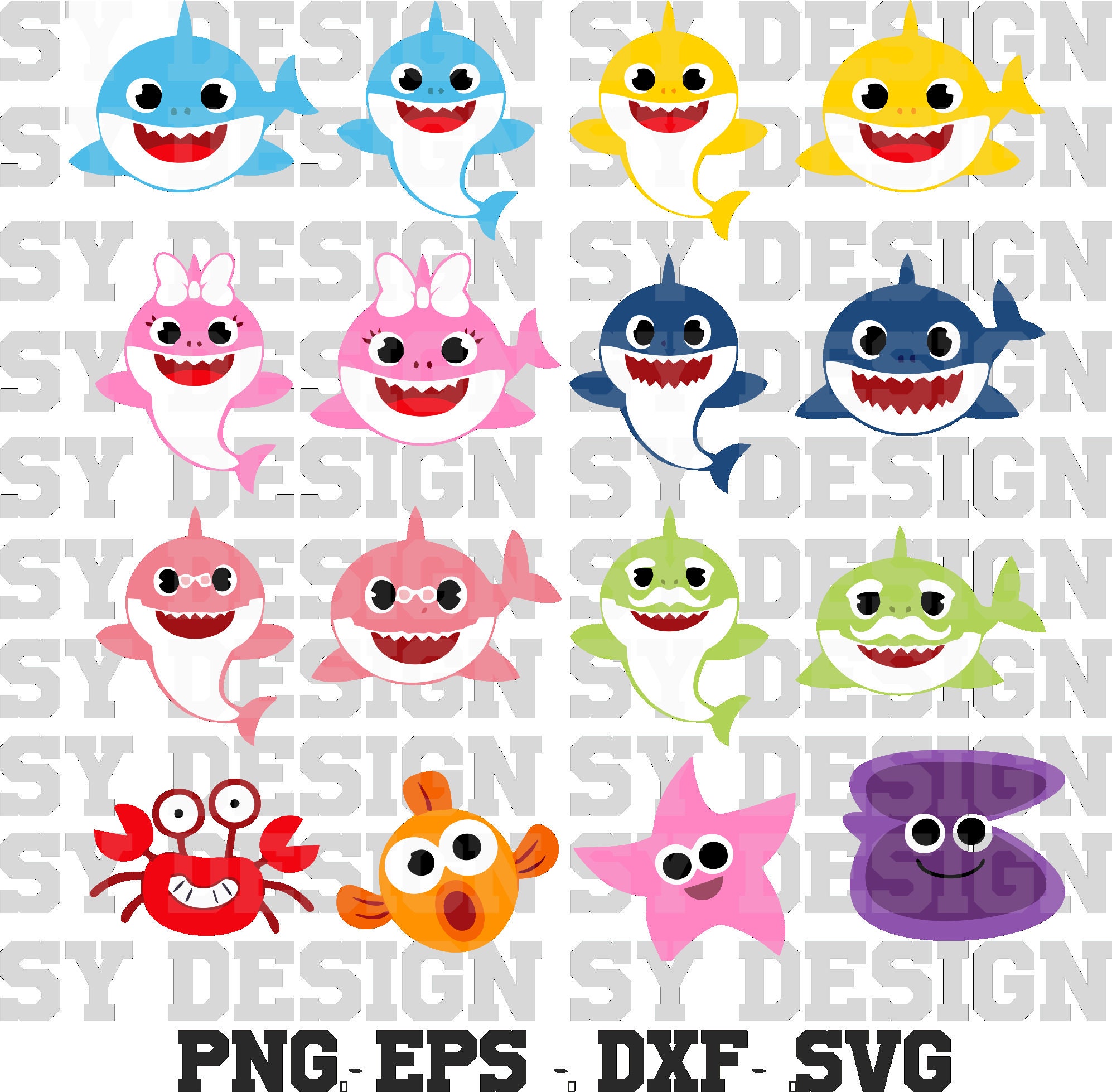 Baby Shark Svg / Baby Shark Birthday Cricut Vector Bundle / - Etsy Canada