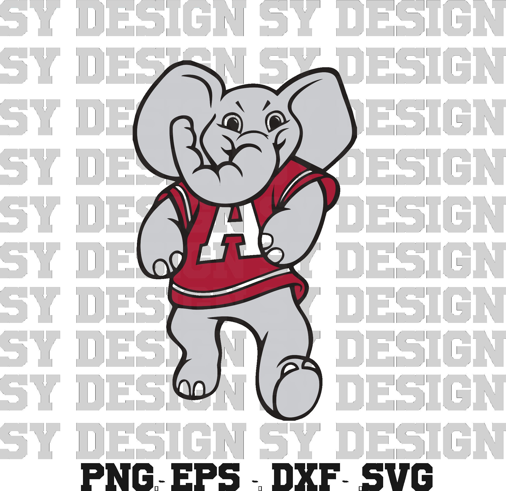 Roll Tide Elephant Clipart With Toothbrush