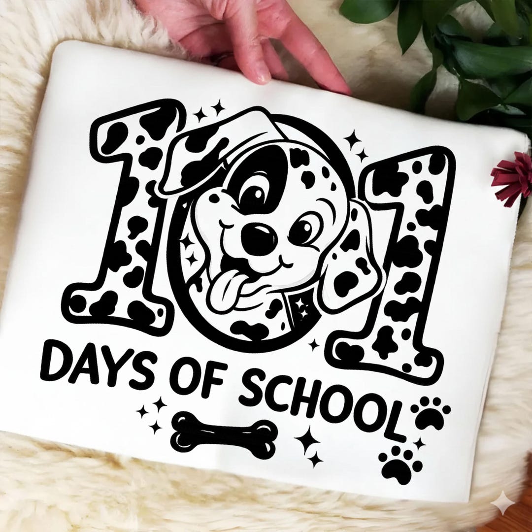 101 Days of School Dalmatian PNG, Kindergarten Design (digital Download ...