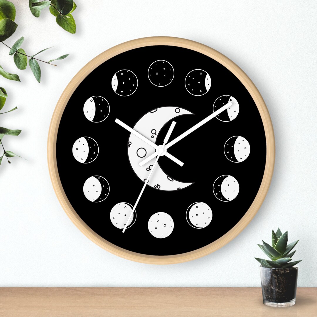 Moon Phases Wall Clock Wall Clock Phase of Moon Moon Wall - Etsy Australia