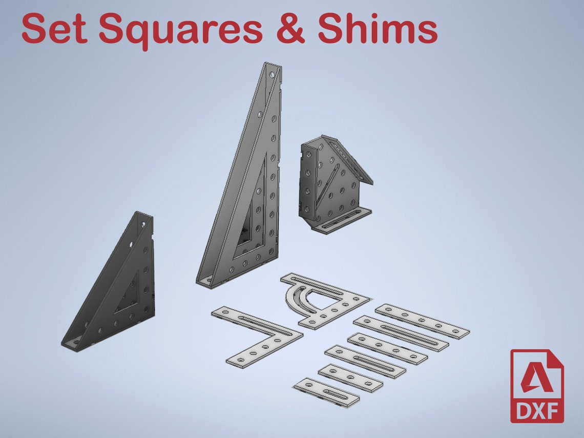 Set Squares & Shims Metric Laser Cutting DXF Files - Etsy
