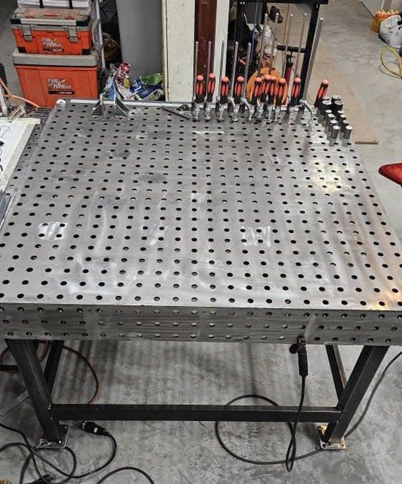 Welding Table 4 X 4 (48 X 48 X 1/4 Inch Steel) & Accessories Imperial ...