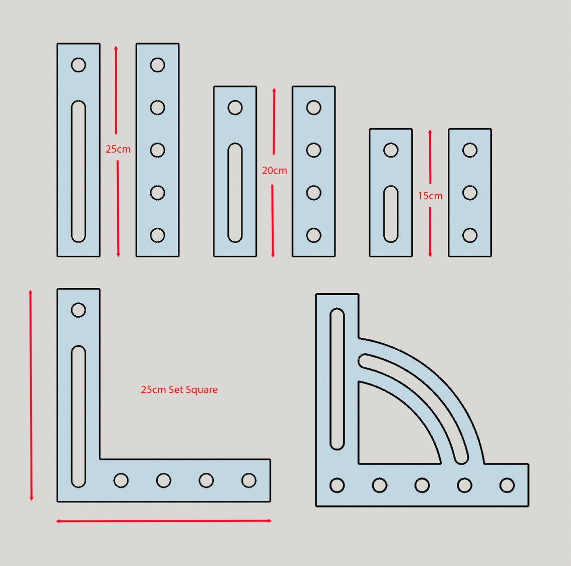Set Squares & Shims Metric Laser Cutting DXF Files - Etsy