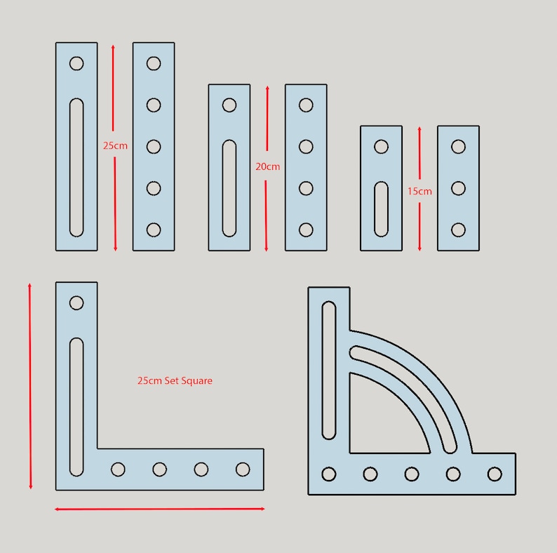 Set Squares & Shims Metric - Laser Cutting DXF Files - Etsy
