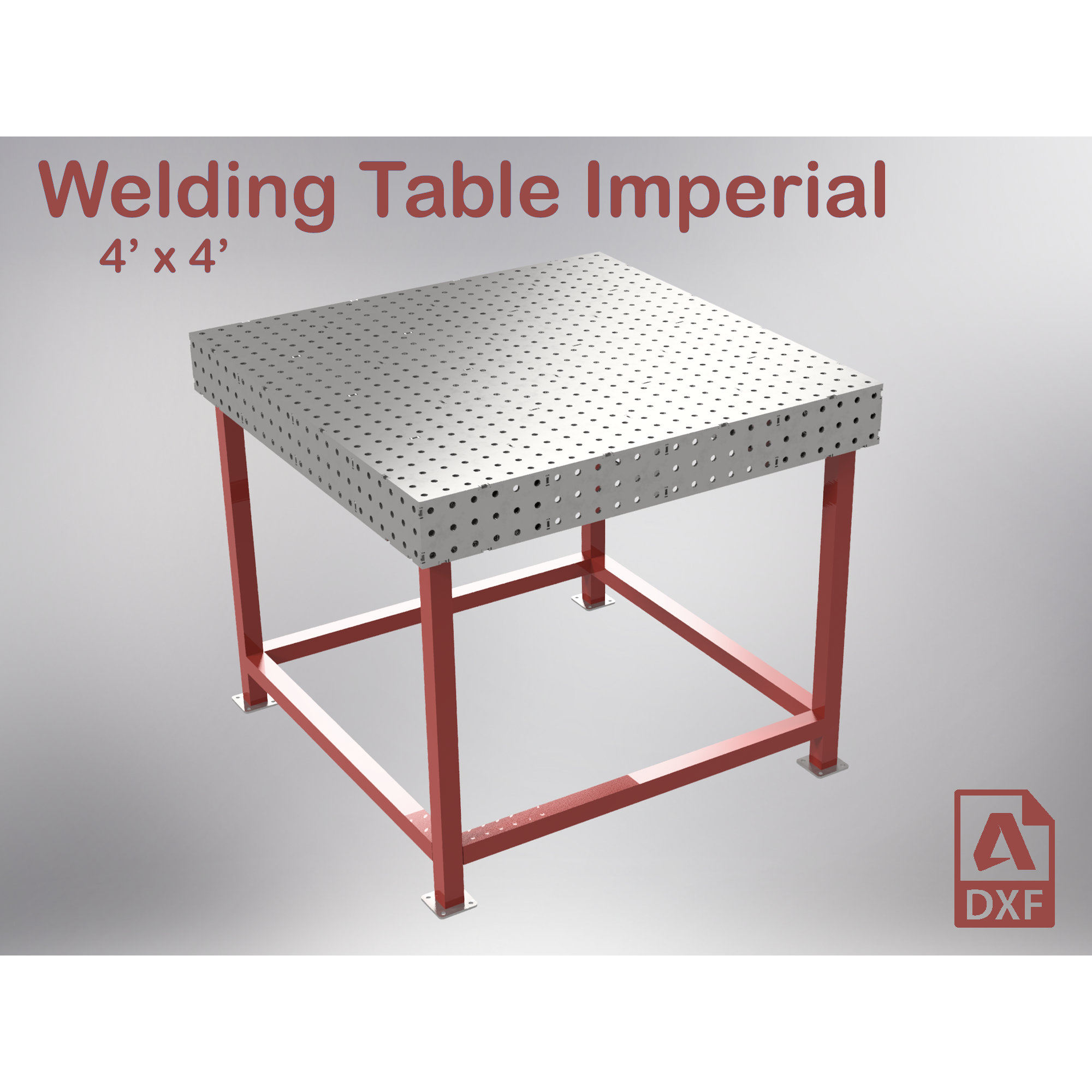 Welding Table 4 X 4 (48 X 48 X 1/4 Inch Steel) - Imperial - Fab Block ...