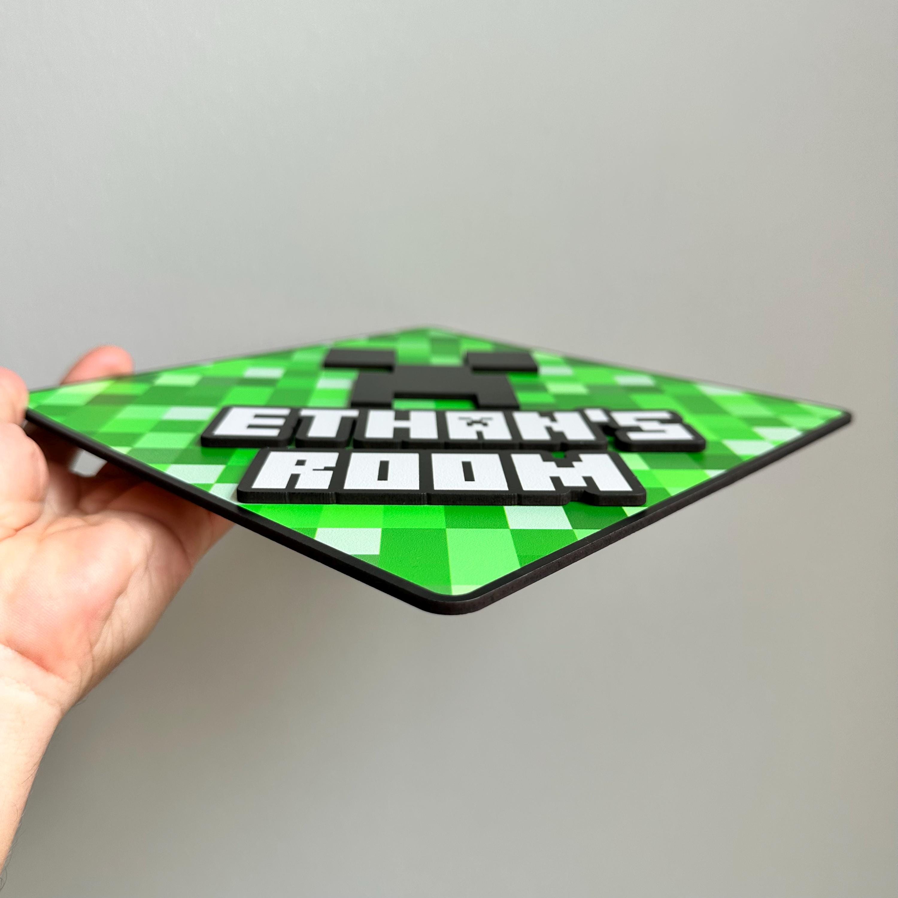 Creeper Theme Door Sign, Custom Name Creeper Wall Art for Kids ,gamer ...