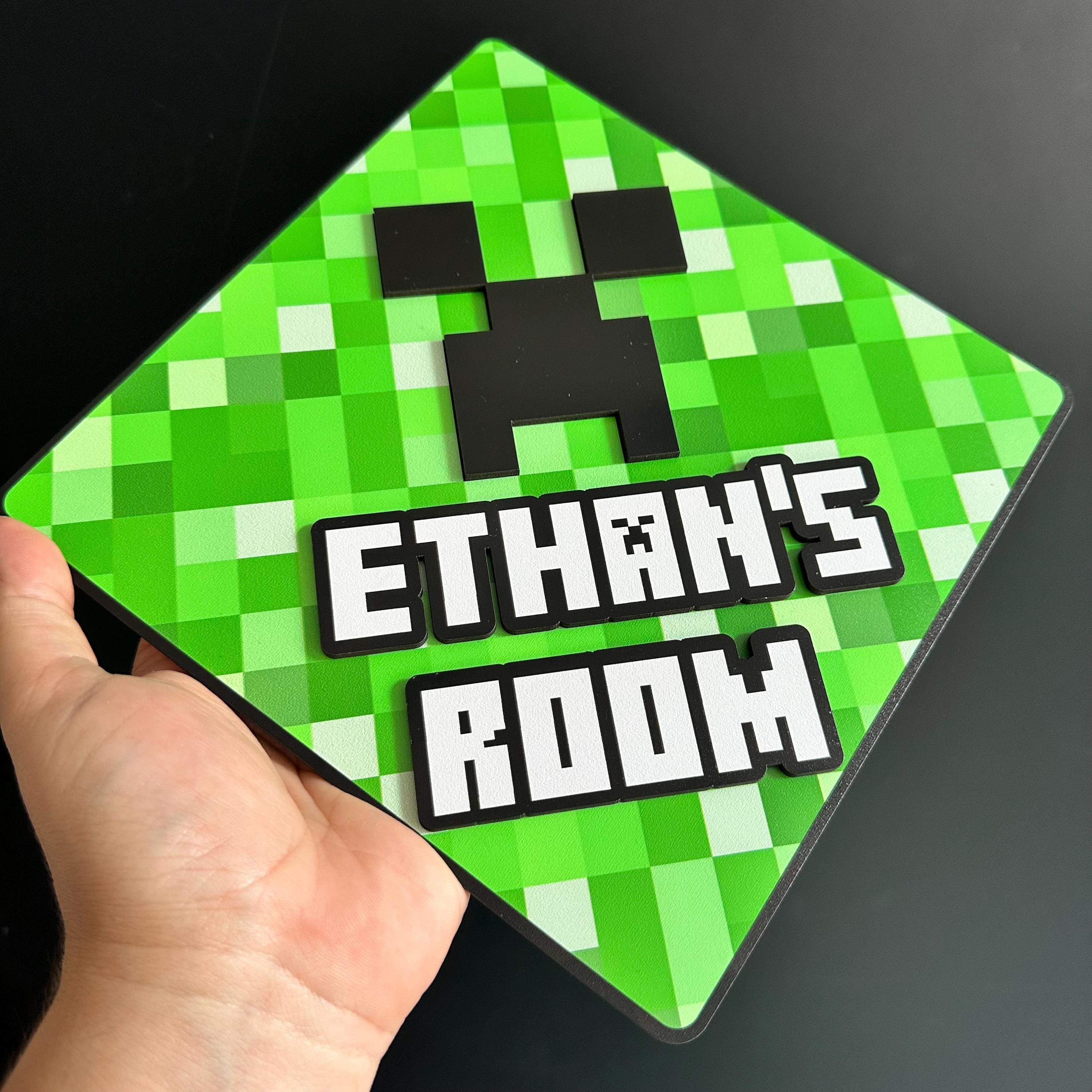 Creeper Theme Door Sign, Custom Name Creeper Wall Art for Kids ,gamer ...