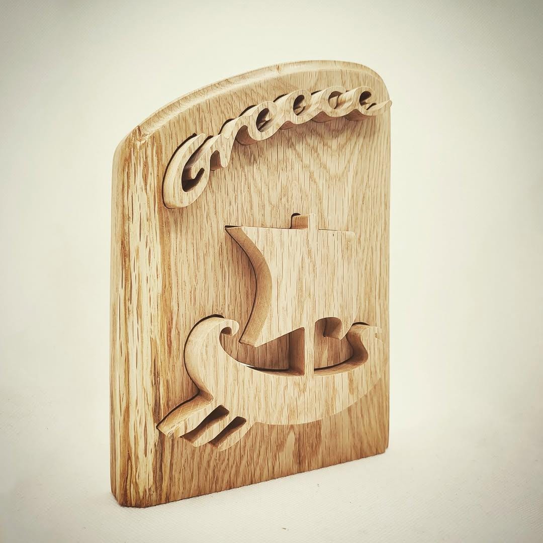 3D Wooden Ancient Greek Ship – Handcrafted Greece Wall or Desk Art ...