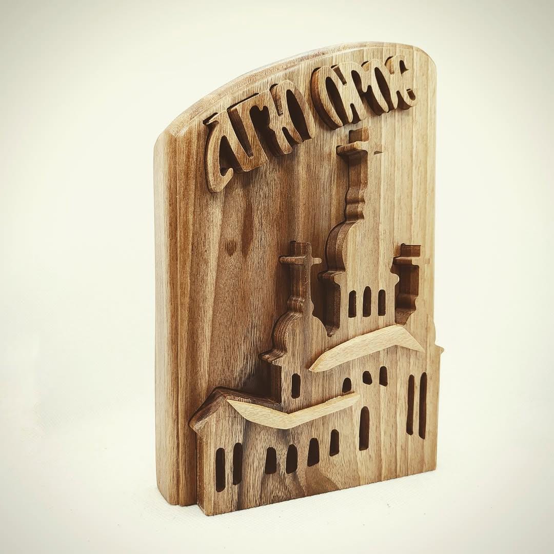 Personalized Wooden Monastery Decor – Custom 3D Religious Art in Walnut ...