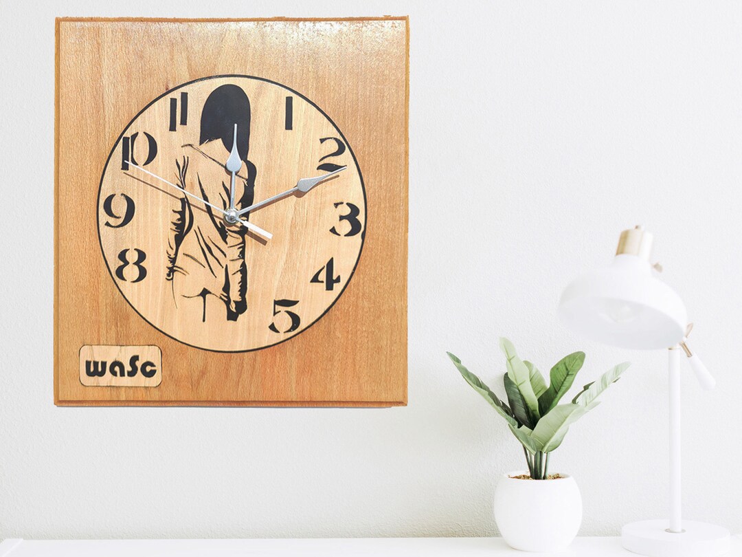 Woman Clock, Handmade, Wooden Wall Clock With Liquid Glass (ONLY ONE ...