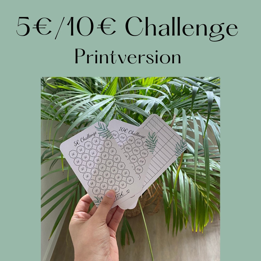 5 Euros / 10 Euros Challenge / Savings Challenge for the Envelope ...