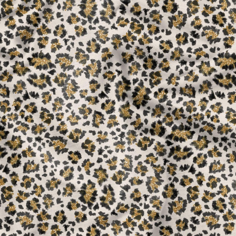 Seamless Pattern Leopard Skin Gold Glitter - Etsy