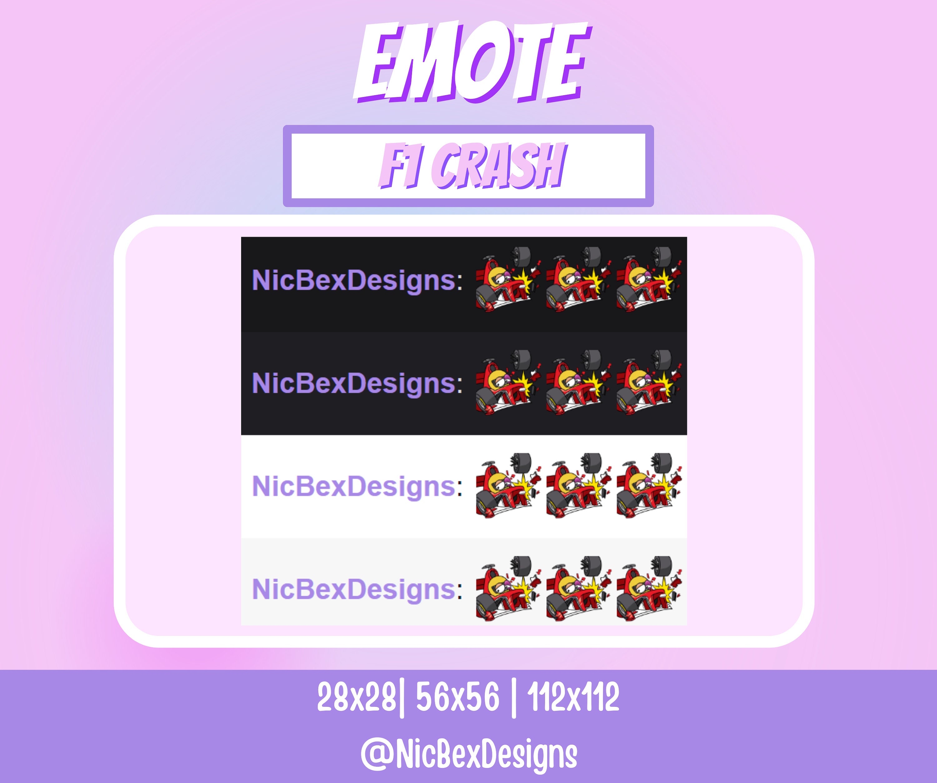 F1 Crash Twitch Emote / in the Wall Emote / Streamer / Youtube / Twitch ...