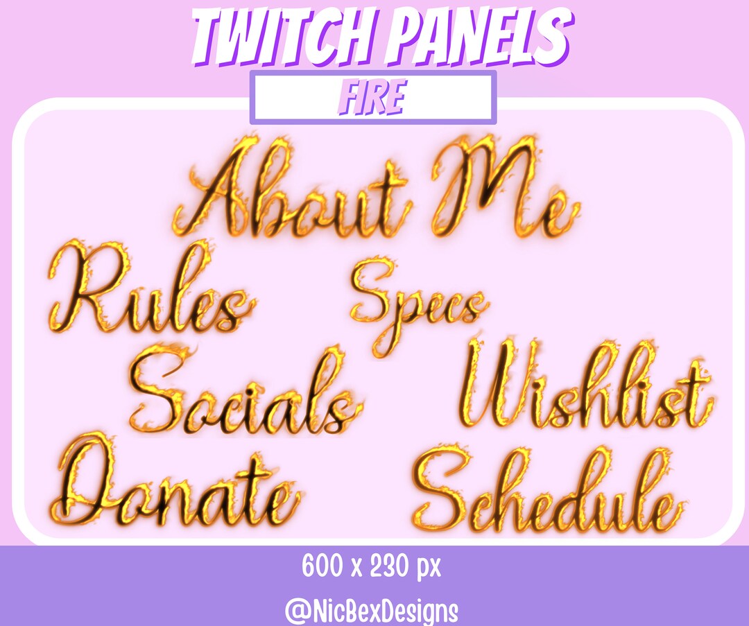 Fire Twitch Panels / Bit Badges / Youtube / Cheer Badges/ Subscriber ...