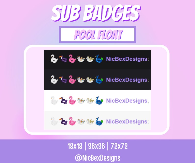Pool Float Twitch Sub Badges / Bit Badges / Hot Tub Stream Sub Badges ...