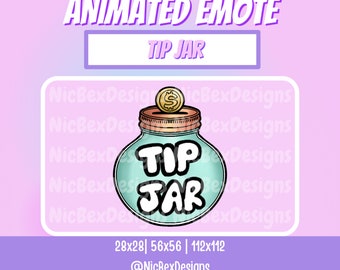 Tip Jar Twitch Animated Emote / Streamer / Youtube / Tip Jar Animated ...