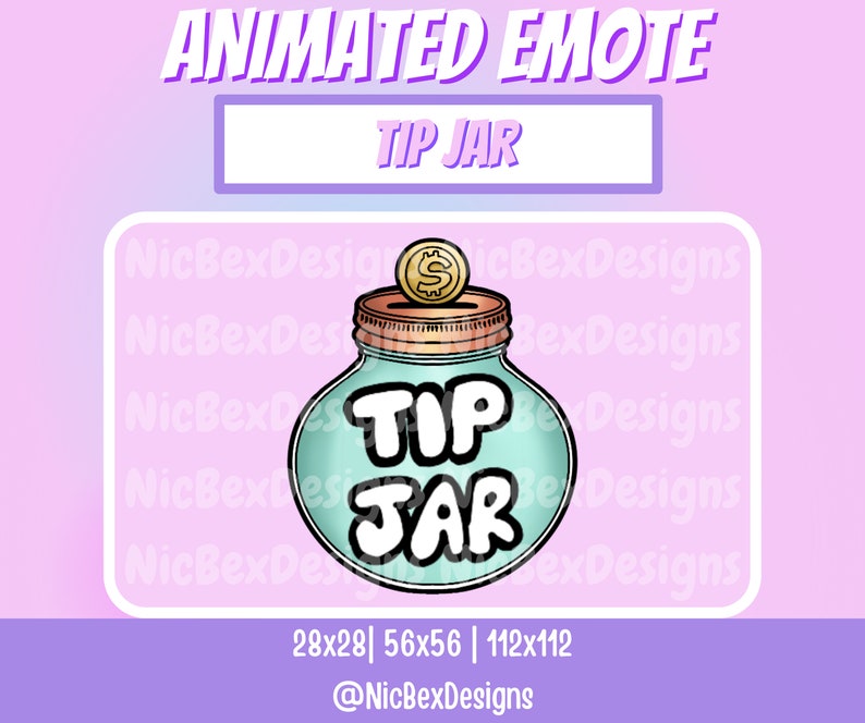Tip Jar Twitch Animated Emote / Streamer / Youtube / Tip Jar Animated ...