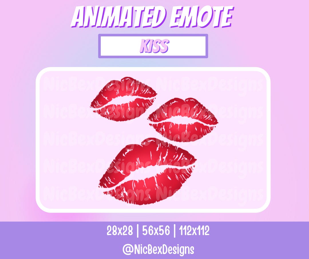 Kiss Twitch Animated Emote / Streamer / Youtube / Kiss Animated Emote ...