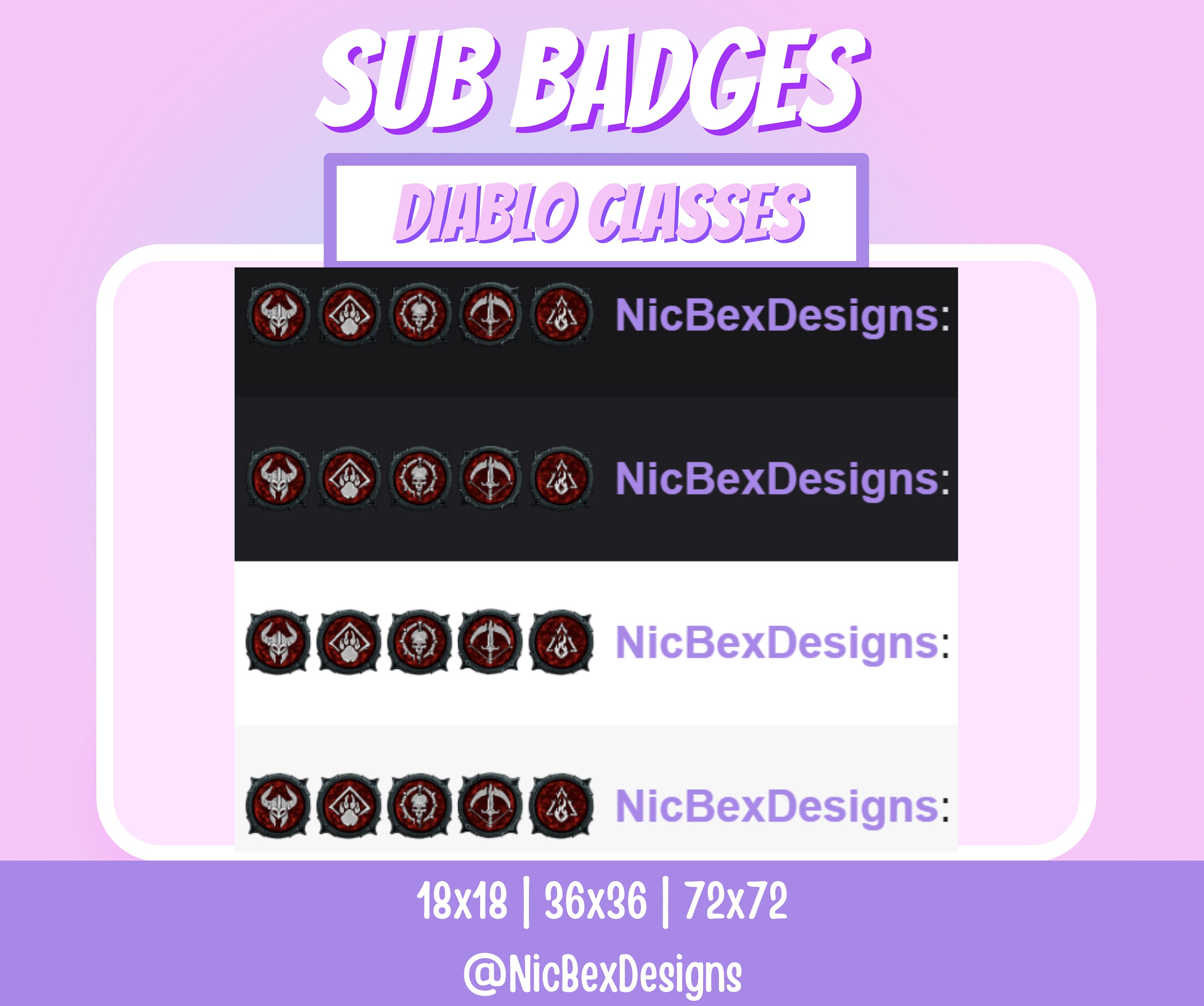 Diablo Sub Badges & Emotes / Bit Badges / Youtube / Twitch Emotes / Sub ...