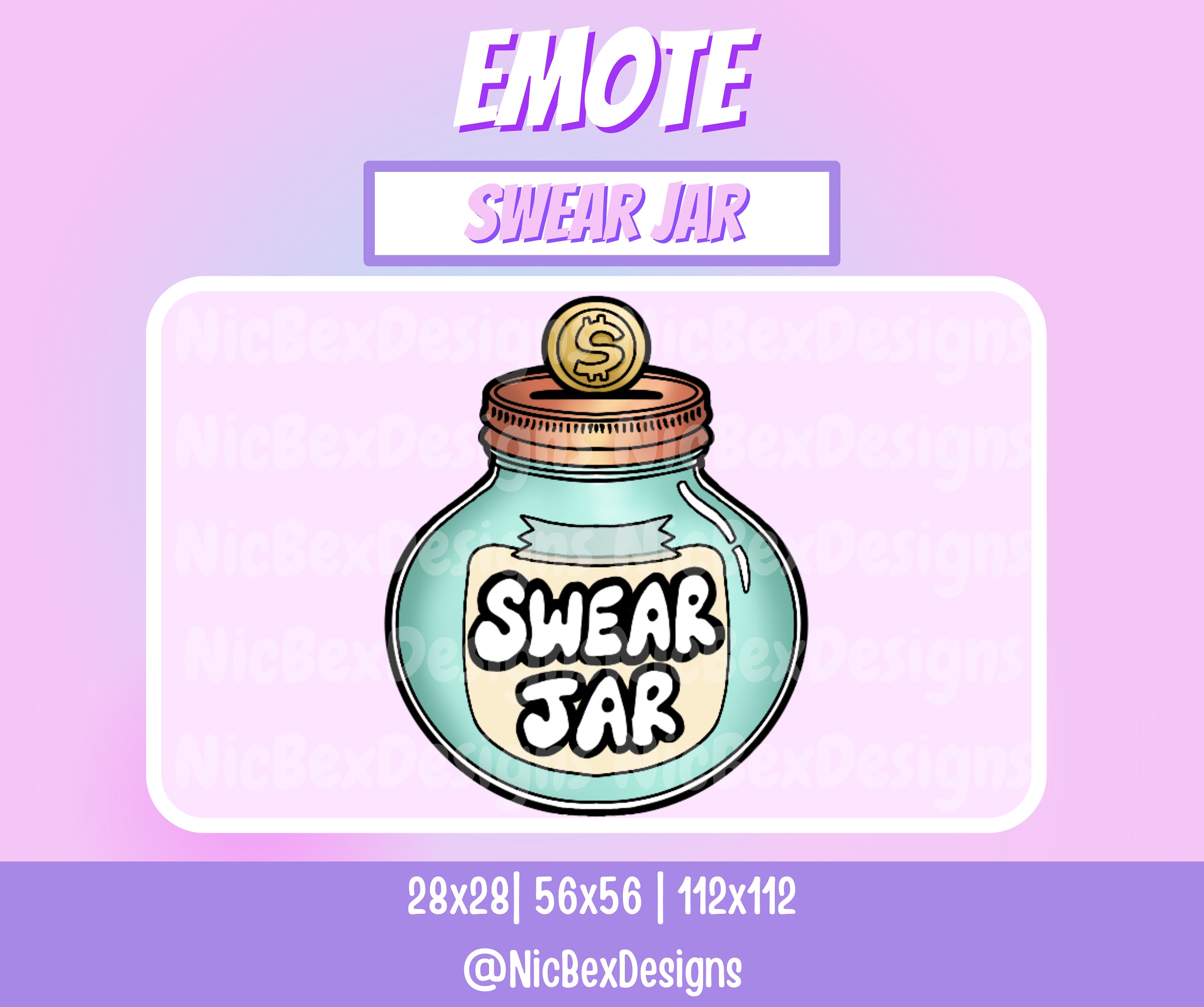 Swear Jar Twitch Emote / Streamer / Youtube / Swear Jar Emote / Swear ...