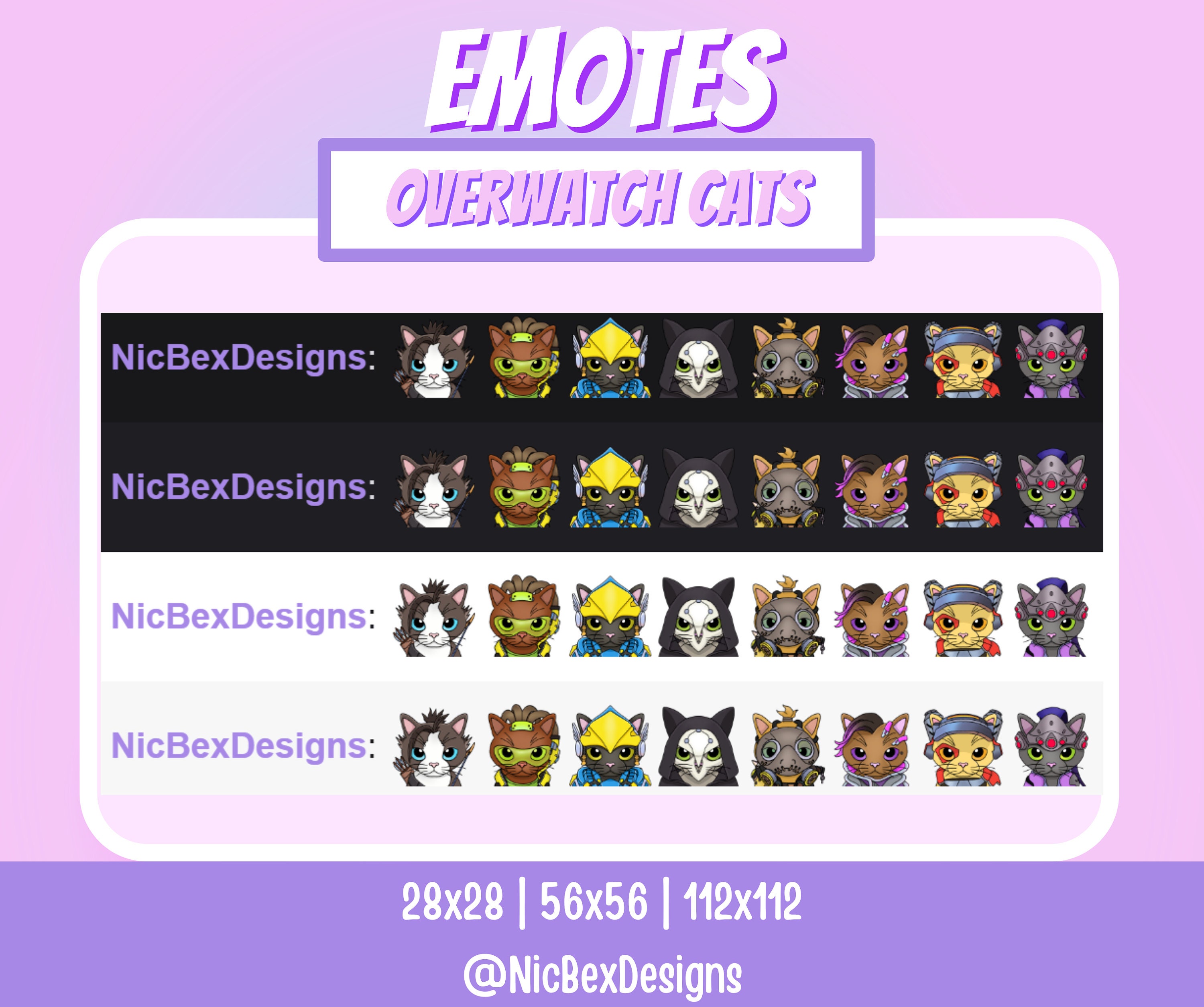 Overwatch Cat Twitch Emotes & Sub Badges / Bit Badges / Streamer ...