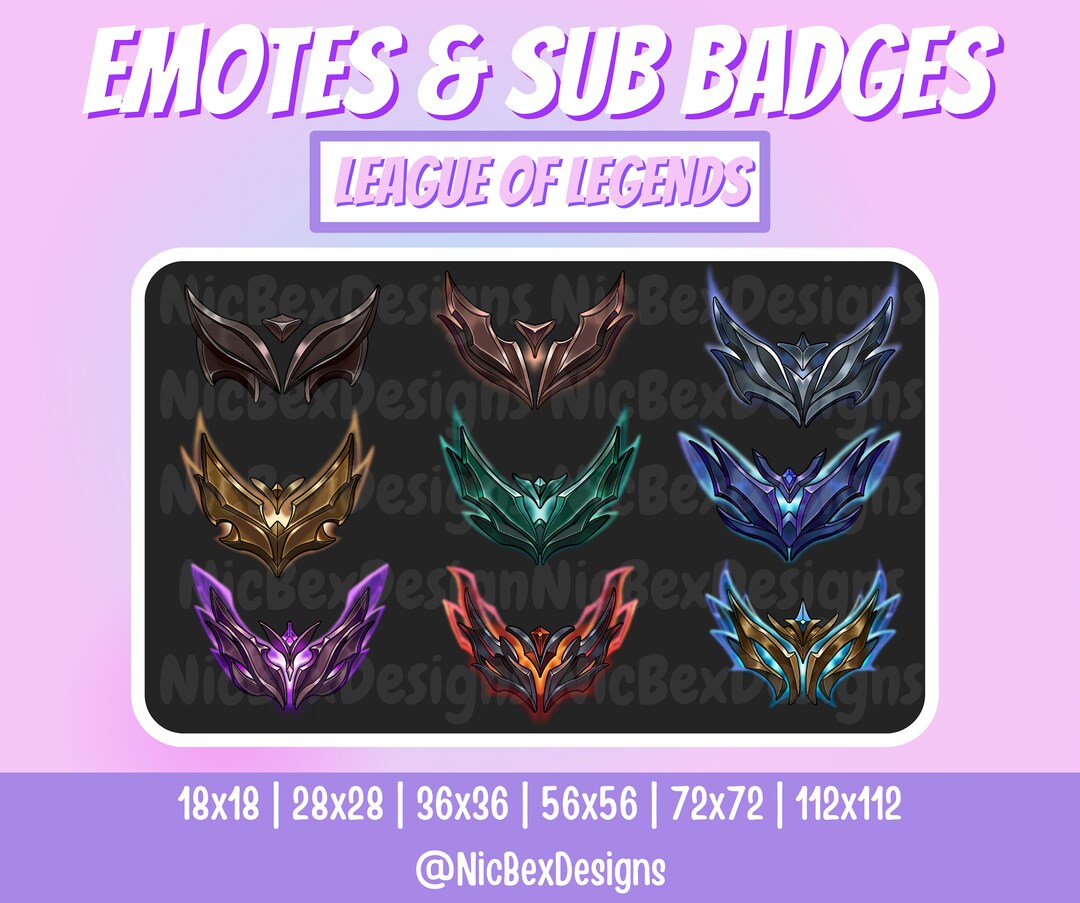 League of Legends Twitch Sub Badges & Emotes / Bit Badges / - Etsy