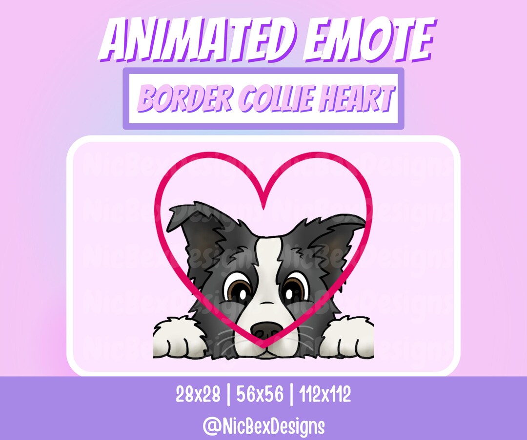 Border Collie Love Twitch Animated Emote / Streamer / Dog Emote ...