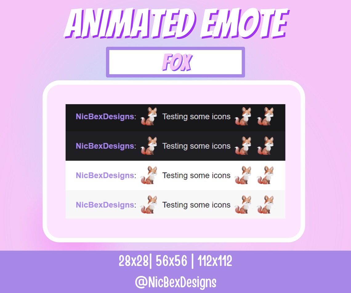 Fox Twitch Animated Emote / Streamer / Youtube / Foxy Emote / Twitch ...