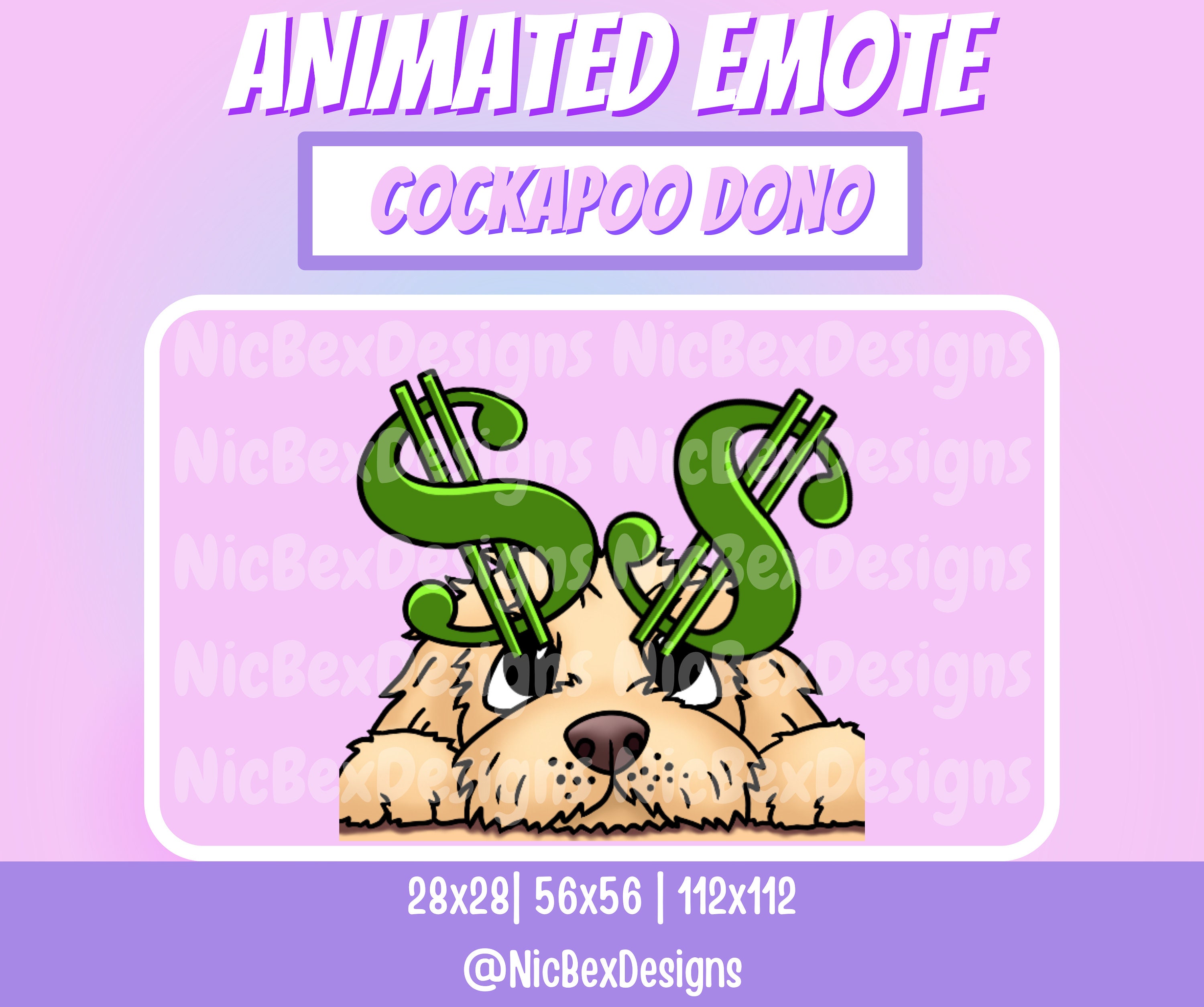 Cream Cockapoo Twitch Animated Emote / Streamer / Dog Emote / Donation ...