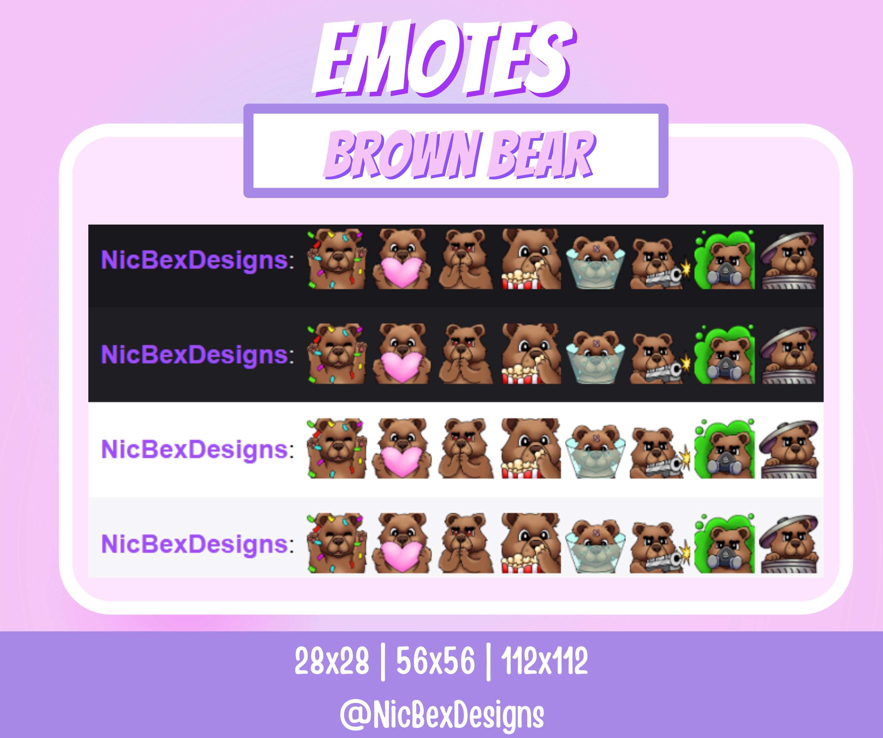 Bear Twitch Emotes / Bit Badges / Streamer / Youtube / Bear Stream ...
