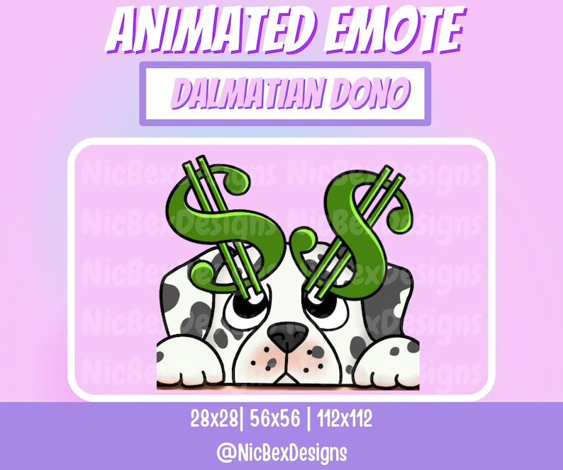 Dalmatian Twitch Animated Emote / Streamer / Dog Emote / Donation ...
