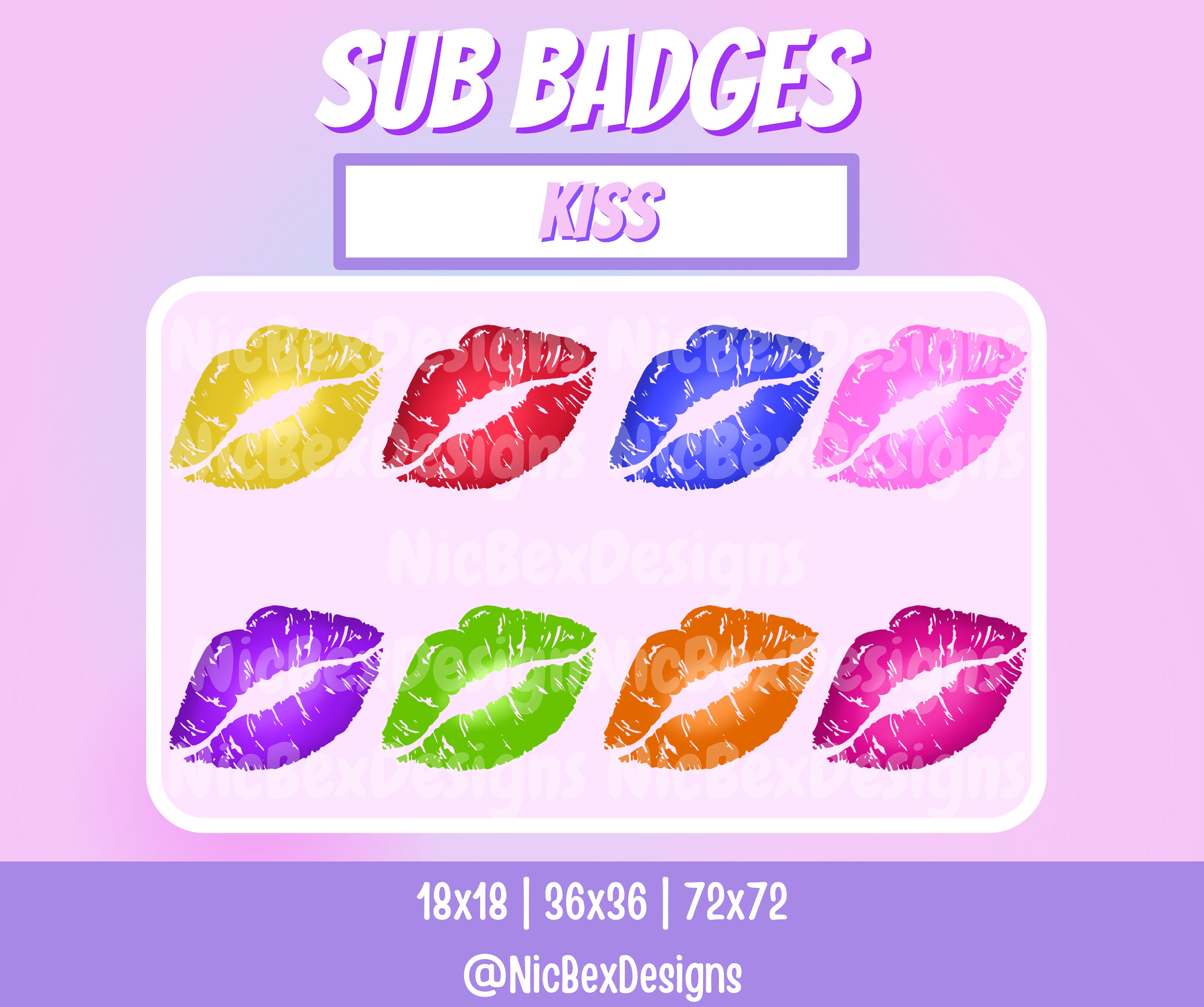 Kiss Twitch Sub Badges / Bit Badges / Youtube / Twitch Stream / Sub ...