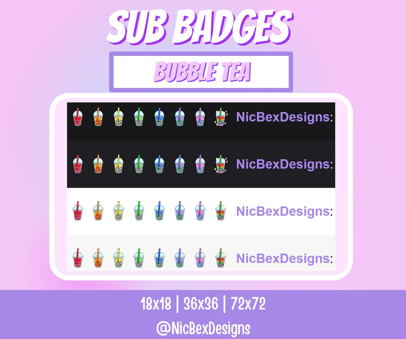Bubble Tea Twitch Sub Badges / Bit Badges / Youtube / Cheer Badges ...