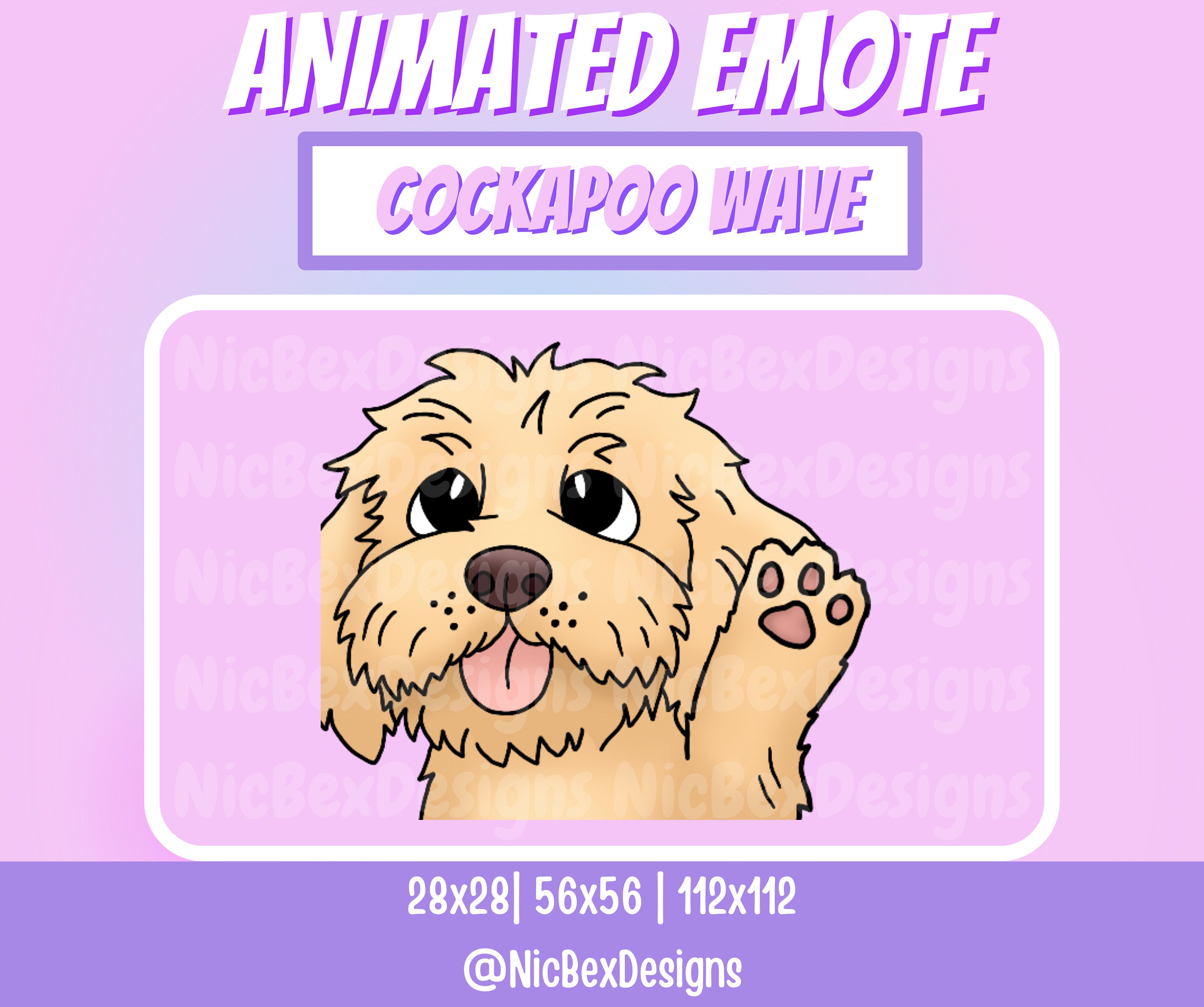 Cream Cockapoo Wave Twitch Animated Emote / Streamer / Youtube / Dog ...