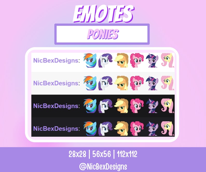 Pony Twitch Sub Badges & Emotes / Bit Badges / Streamer / Youtube ...