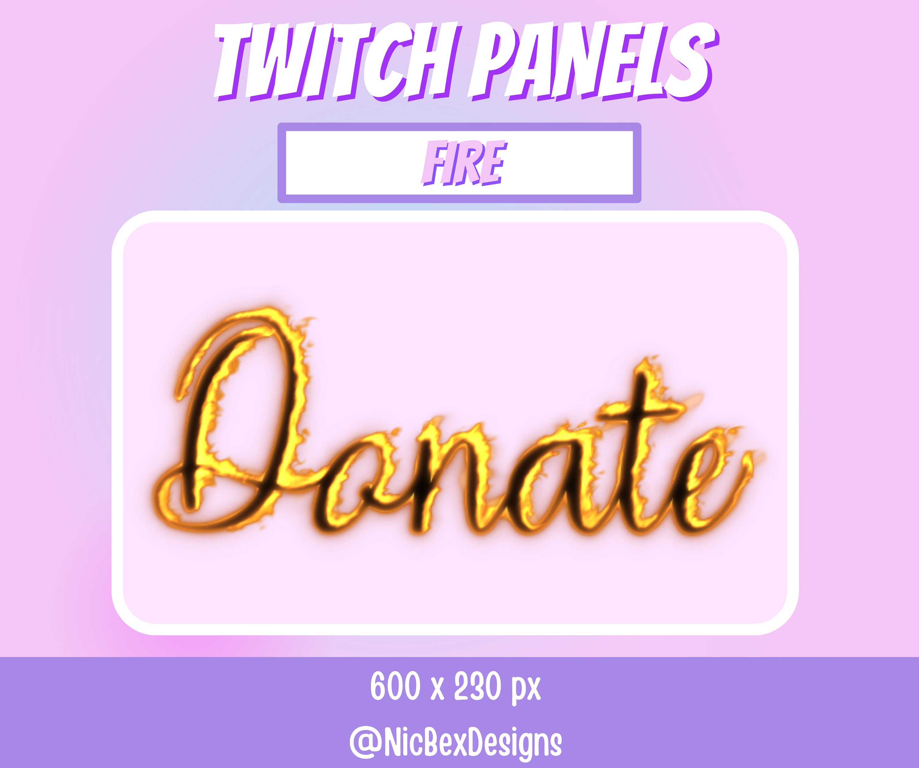 Fire Twitch Panels / Bit Badges / Youtube / Cheer Badges/ Subscriber ...