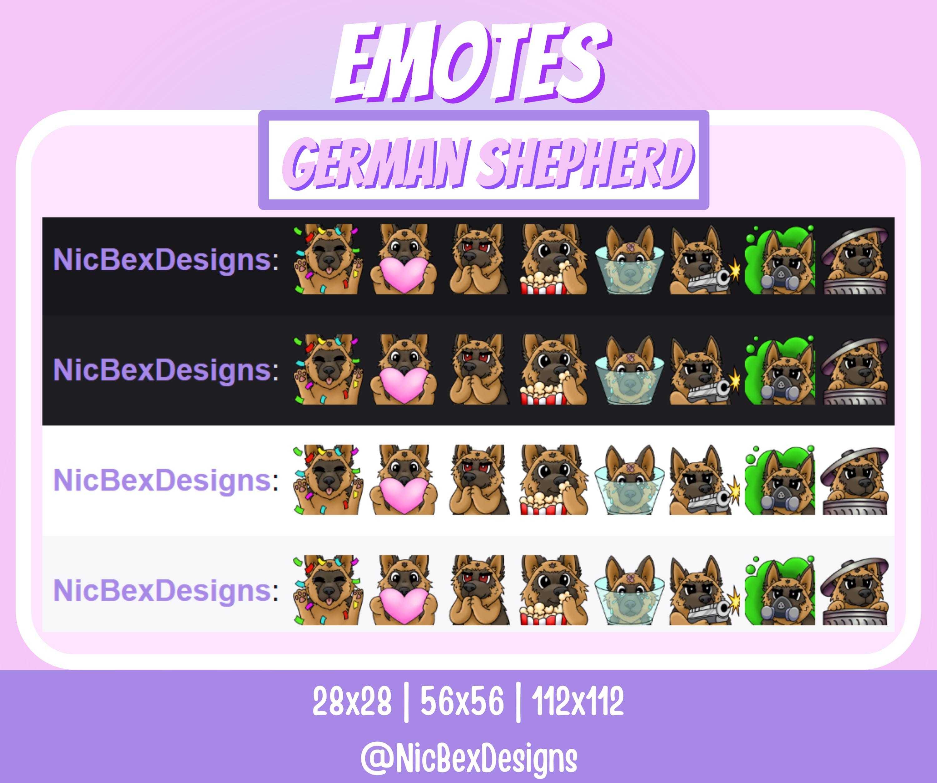 German Shepherd Twitch Emotes / Badges / Streamer / Youtube / Stream ...