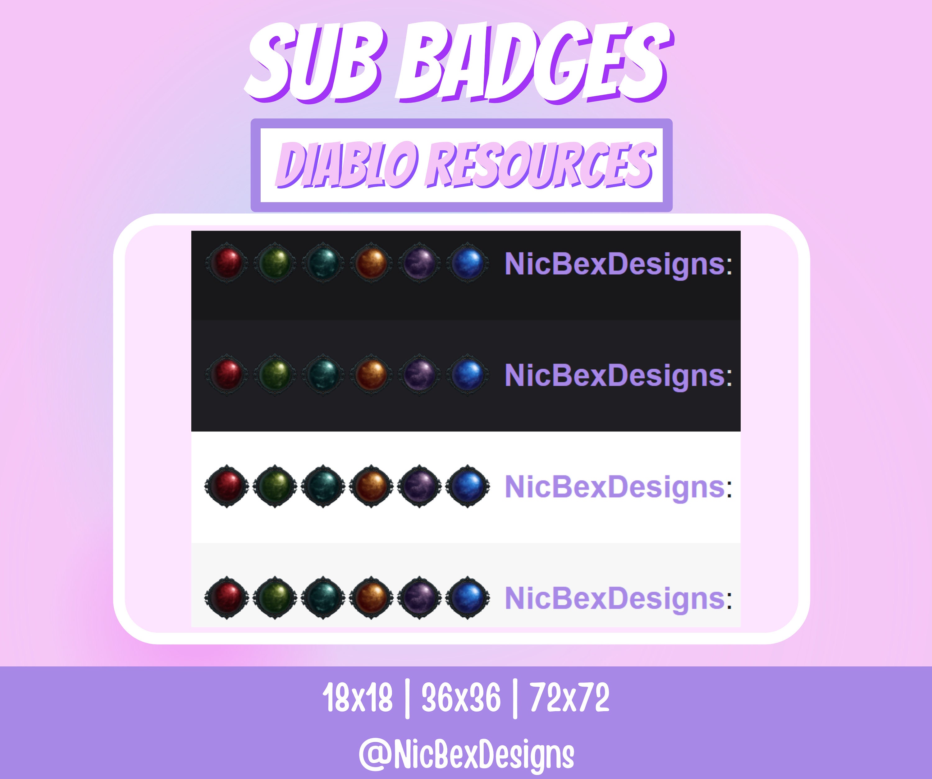 Diablo Twitch Sub Badges / Bit Badges / Youtube / Cheer Badges ...