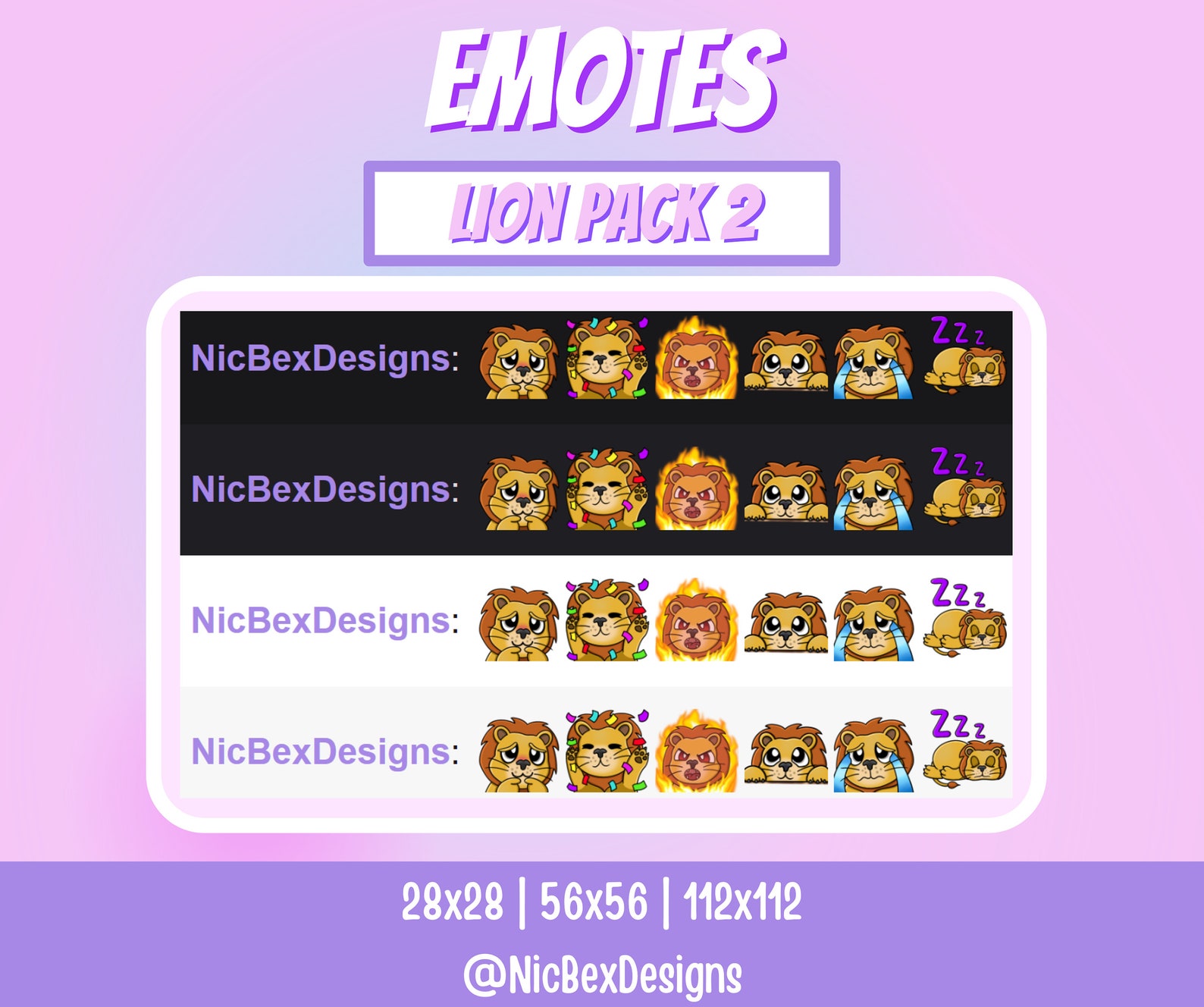 Lion Twitch Emote Pack / Bit Badges / Streamer / Youtube / Twitch ...