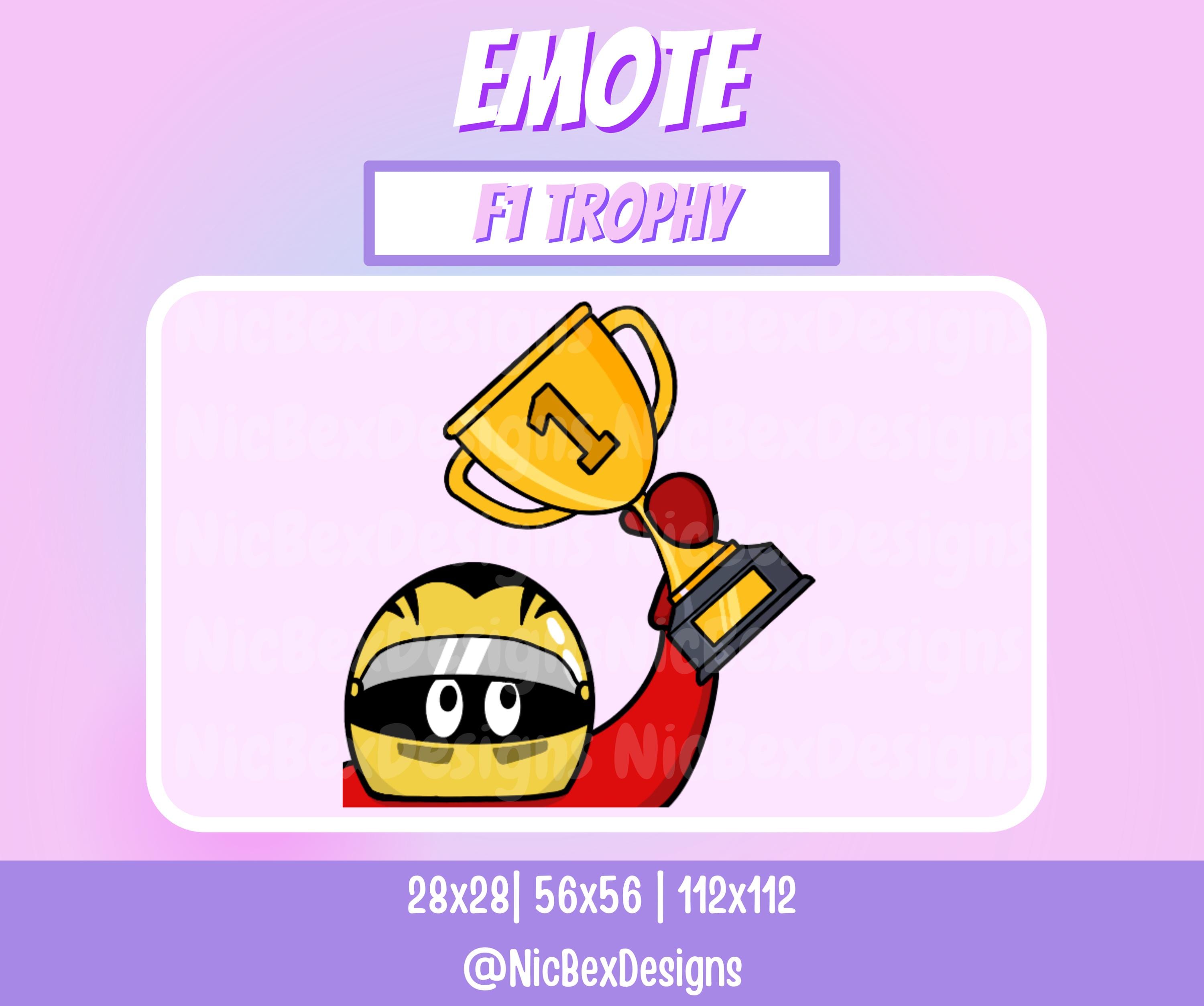 F1 Trophy Twitch Emote / Bit Badges / Streamer / Youtube / F1 Win Emote ...