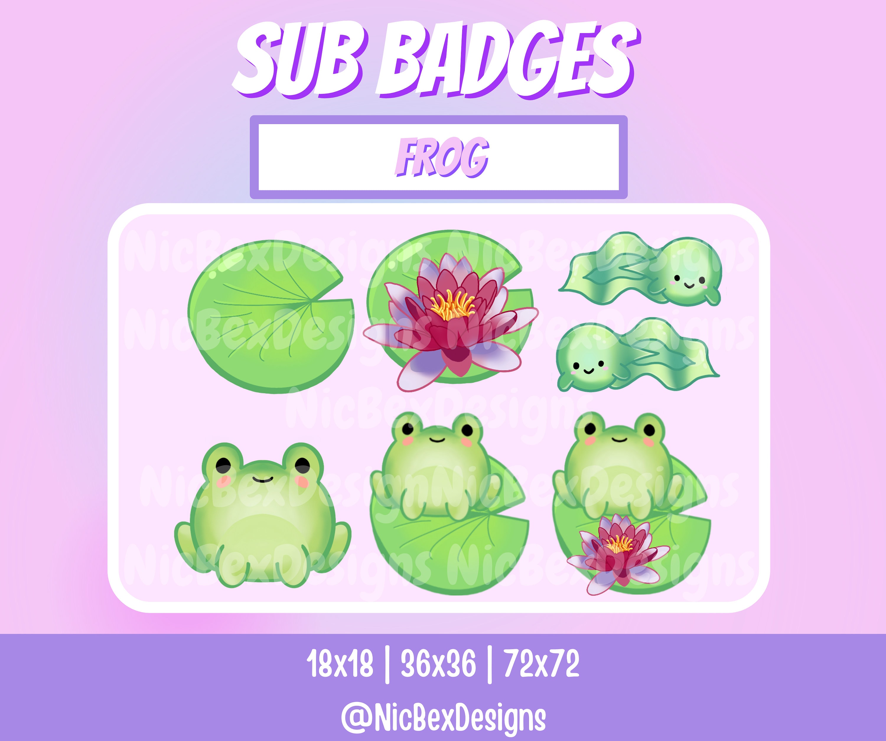 Frog Twitch Sub Badges / Cute Frog / Streamer / Youtube / Froggy / Frog ...