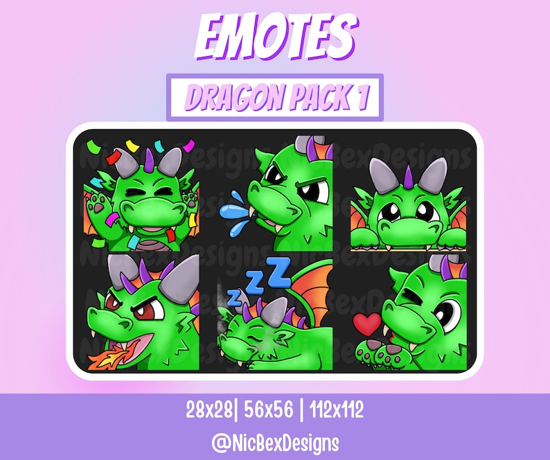 Dragon Twitch Emote Pack / Bit Badges / Streamer / Youtube / Twitch ...