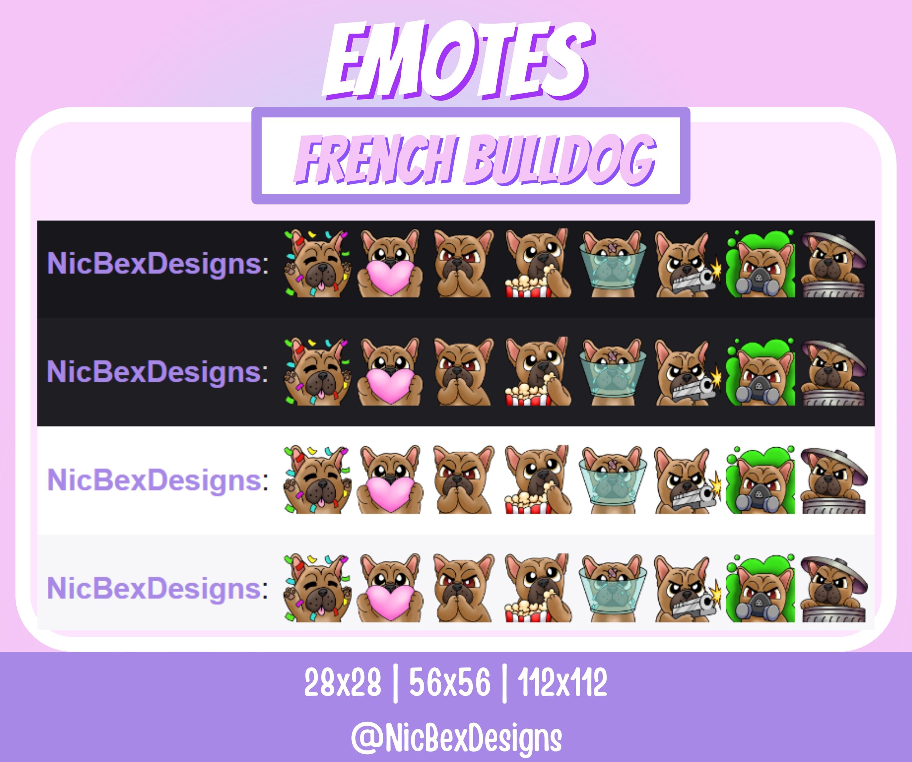 French Bulldog Twitch Emotes / Streamer / Youtube / Bulldog Stream ...