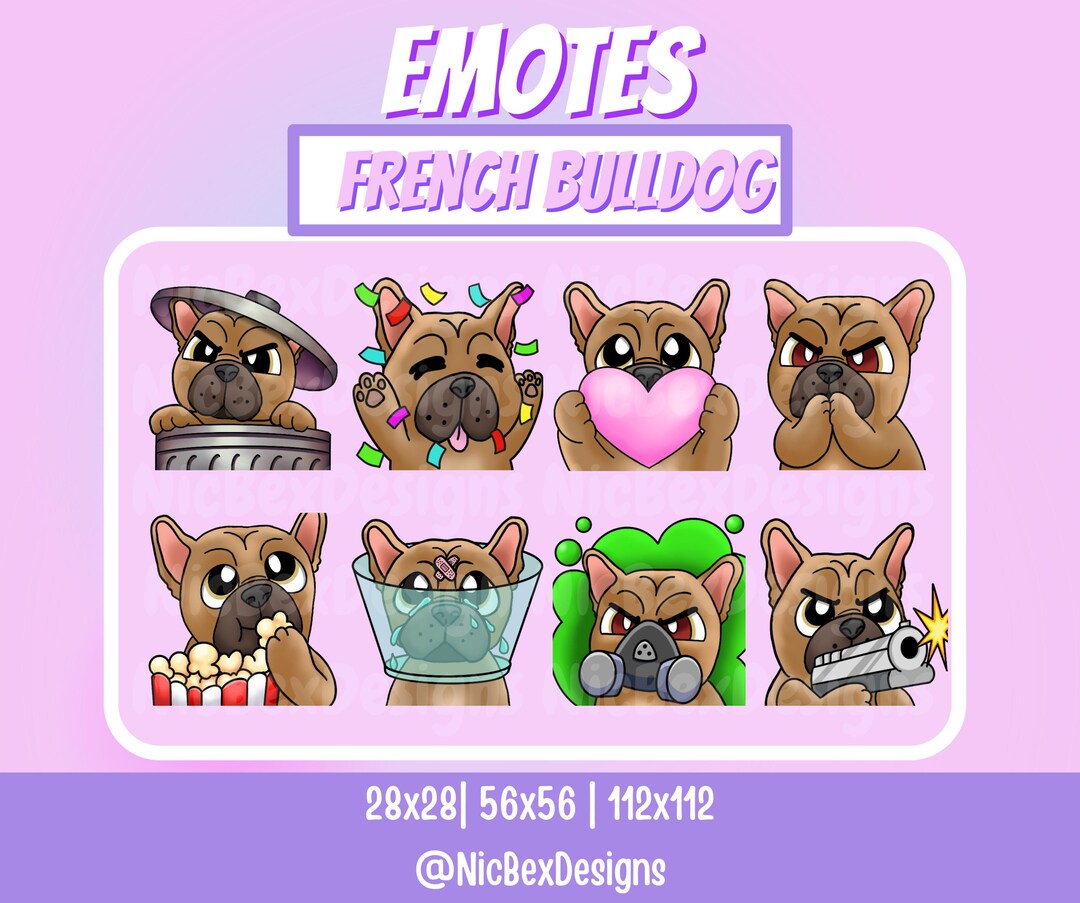 French Bulldog Twitch Emotes / Streamer / Youtube / Bulldog Stream ...