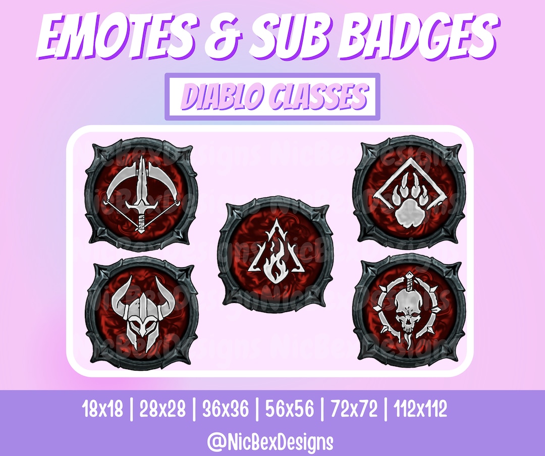 Diablo Sub Badges & Emotes / Bit Badges / Youtube / Twitch Emotes / Sub ...