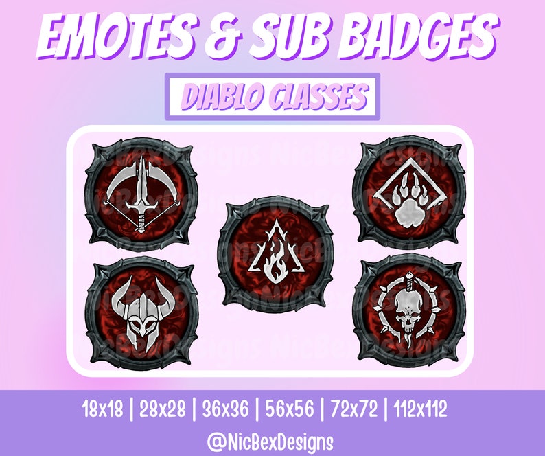 Diablo Sub Badges & Emotes / Bit Badges / Youtube / Twitch Emotes / Sub ...