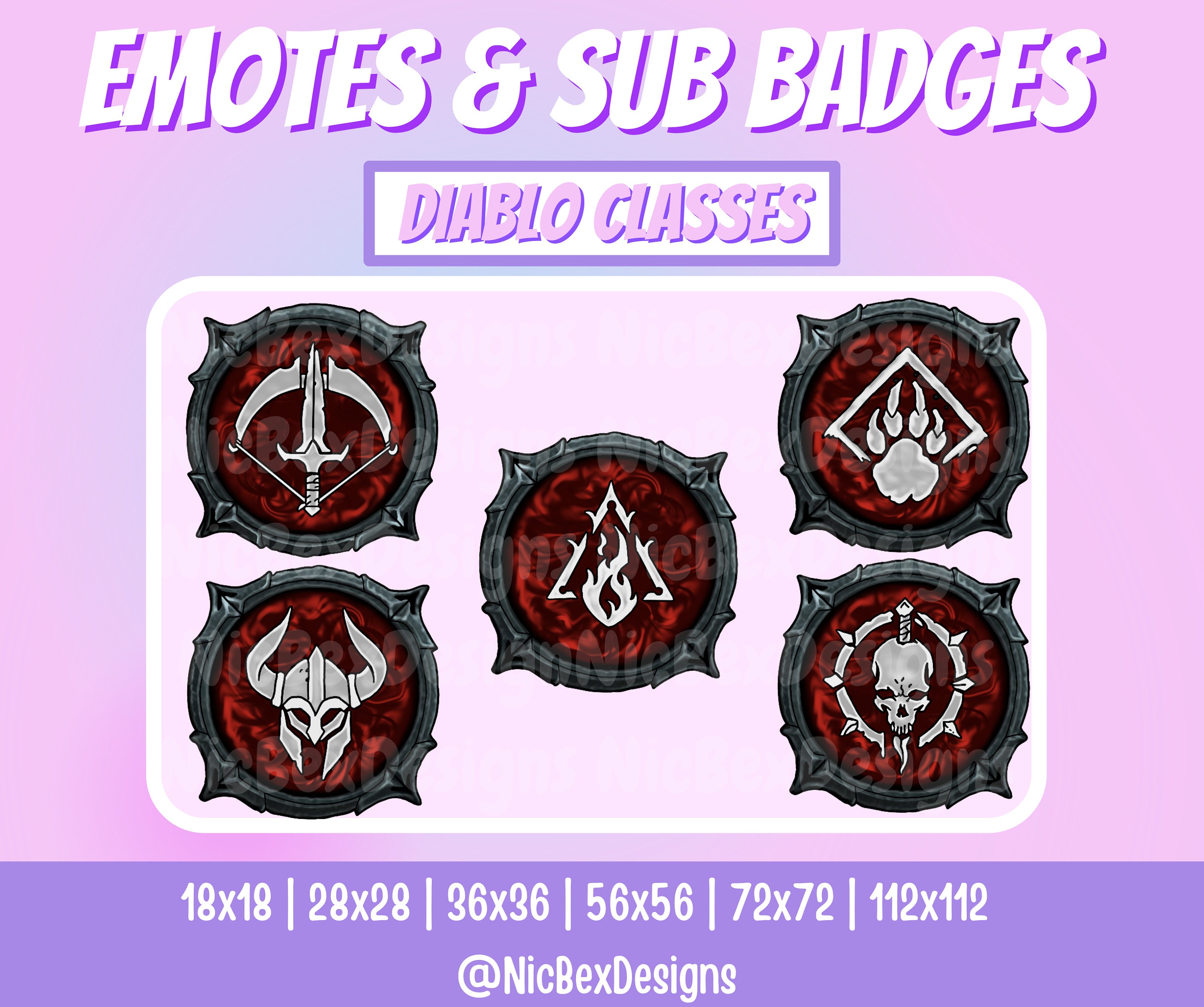 Diablo Sub Badges & Emotes / Bit Badges / Youtube / Twitch Emotes / Sub ...