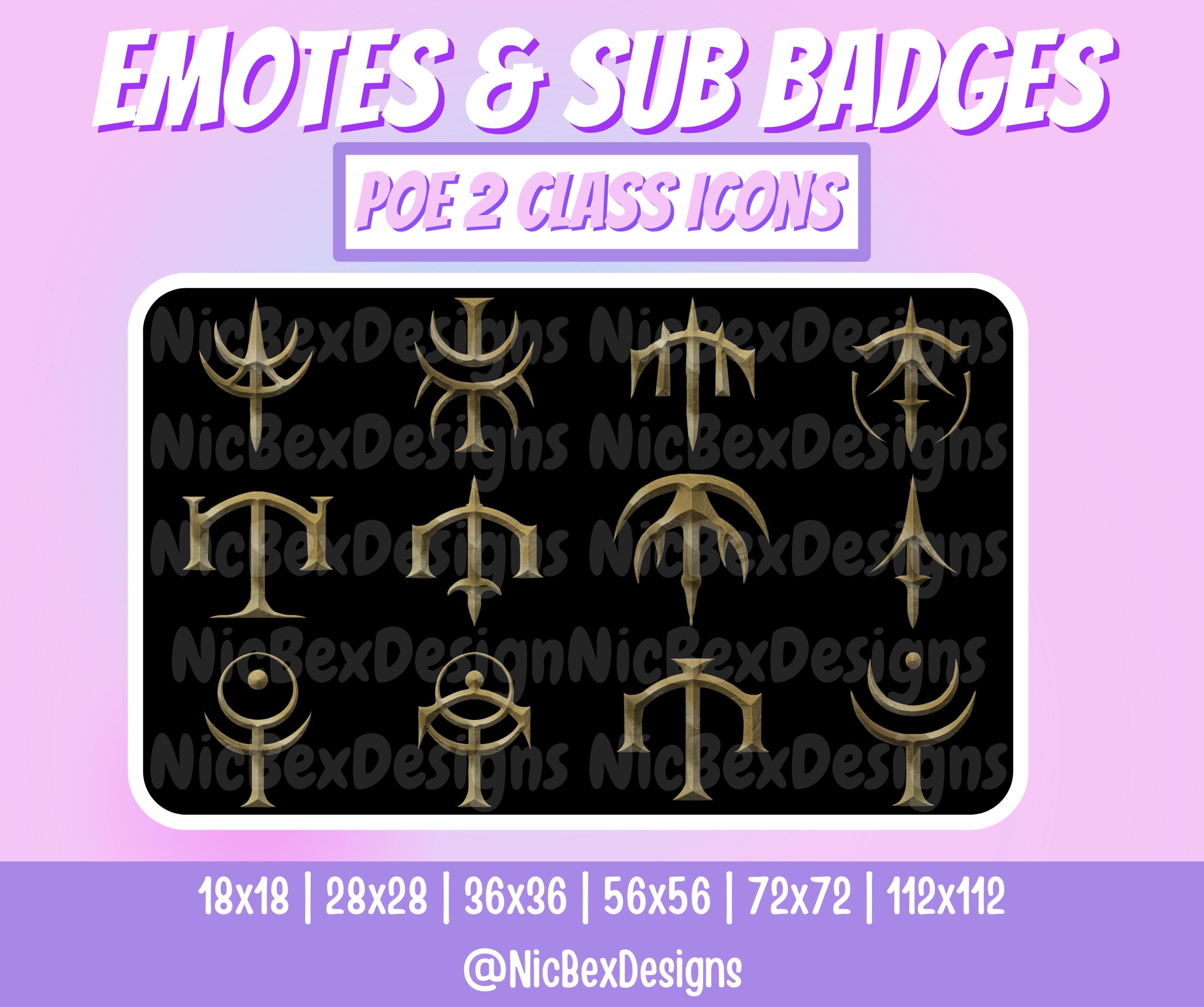 Poe Twitch Sub Badges / Poe 2 Sub Badges / Bit Badges / Streamer / Youtube / Cheer Badges ...