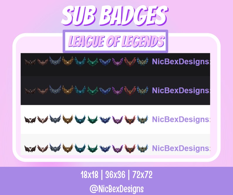 League of Legends Twitch Sub Badges & Emotes / Bit Badges / Lol Ranks ...